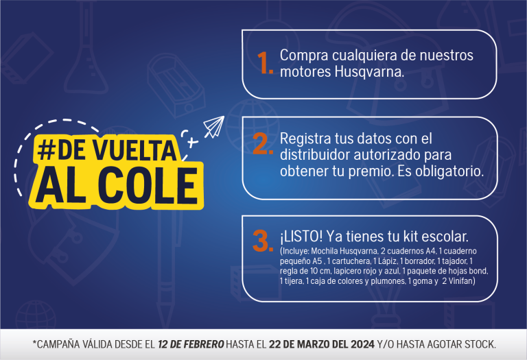 Con los motores estacionarios Husqvarna disfruta la vuelta al cole